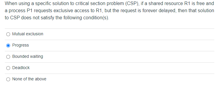 When using a specific solution to critical section | Chegg.com