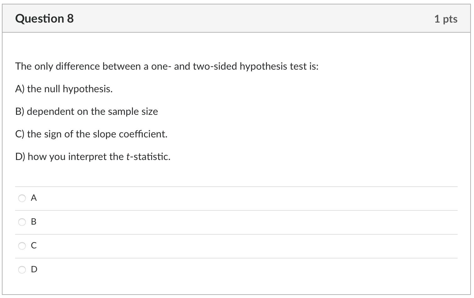 Solved The only difference between a one- and two-sided | Chegg.com