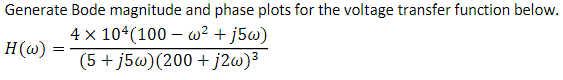 Solved Generate Bode magnitude and phase plots for the | Chegg.com
