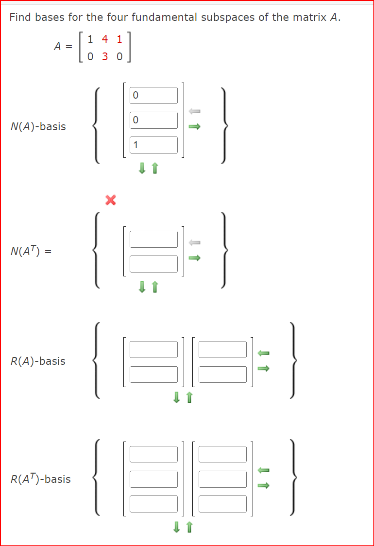 Solved Find bases for the four fundamental subspaces of the | Chegg.com