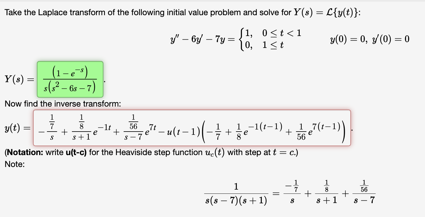 Solved Take the Laplace transform of the following initial | Chegg.com