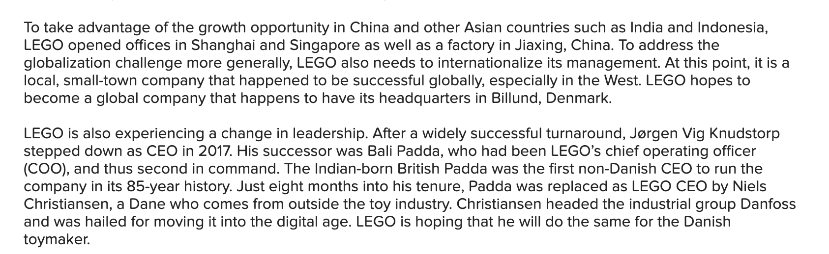 Solved LEGO's Turnaround: Brick by Brick This activity is | Chegg.com