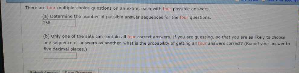 Solved There are four multiple-choice questions on an exam, | Chegg.com