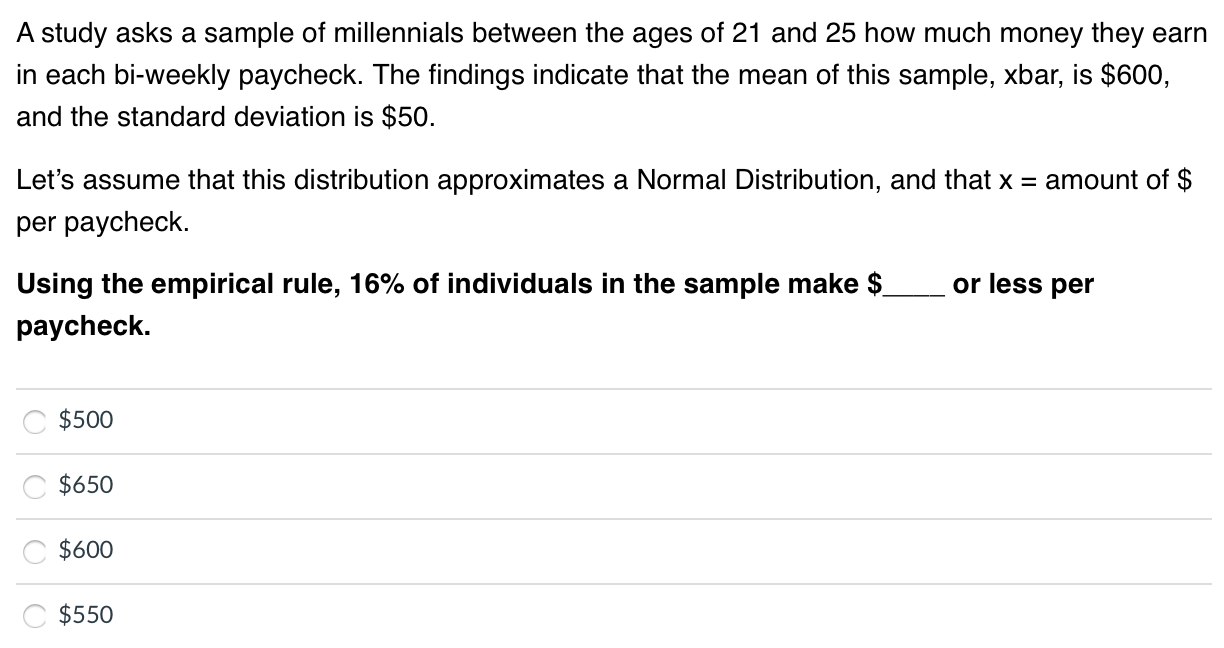 Solved A study asks a sample of millennials between the ages | Chegg.com