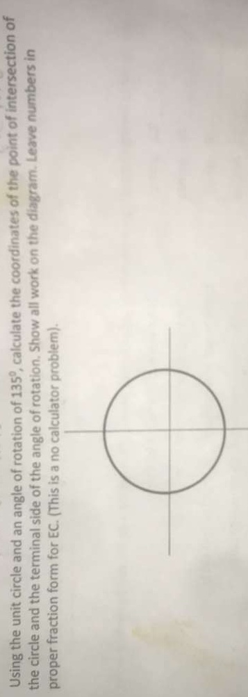 Solved Using the unit circle and an angle of rotation of | Chegg.com