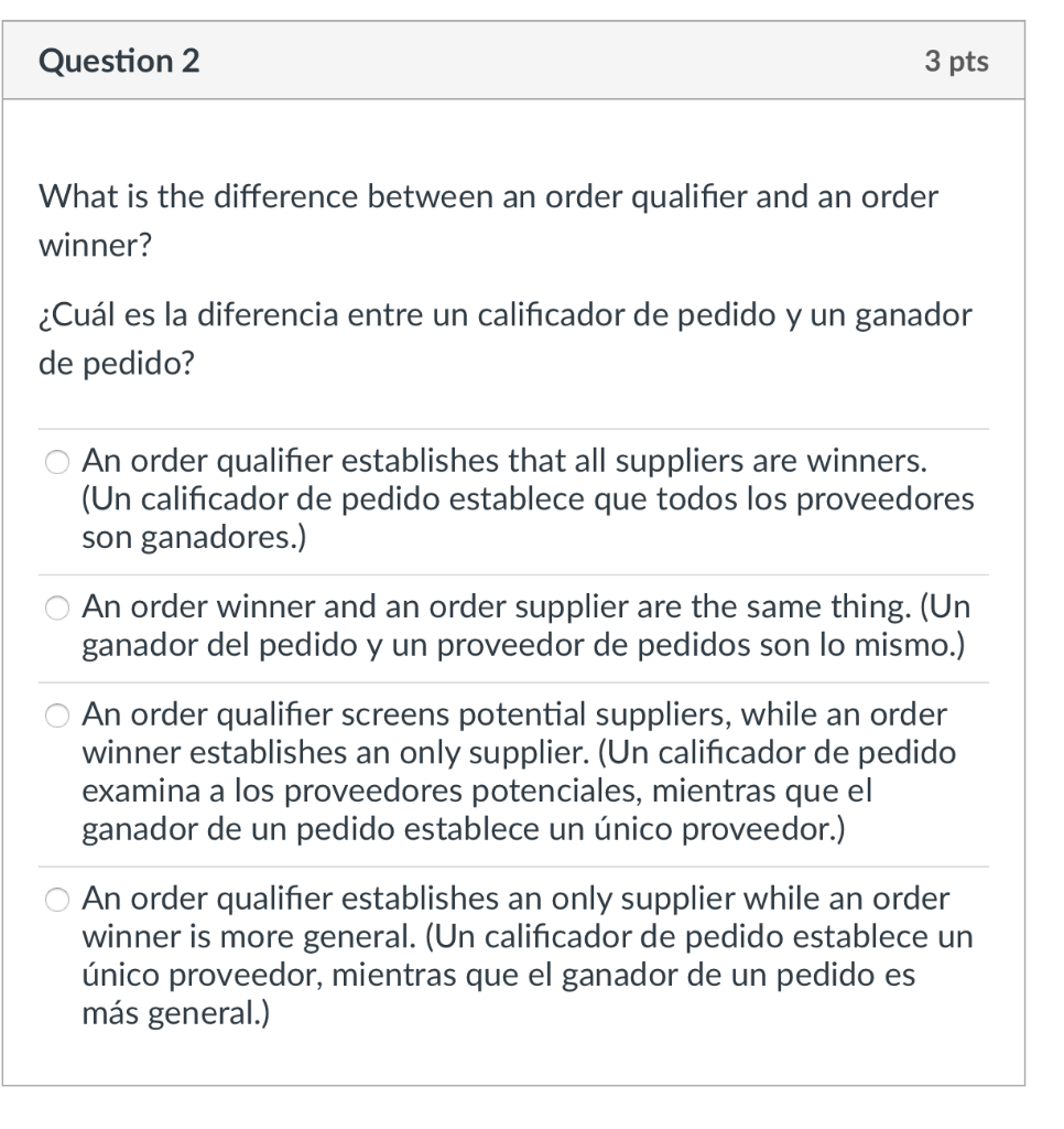 Solved Question 2 3 pts What is the difference between an | Chegg.com