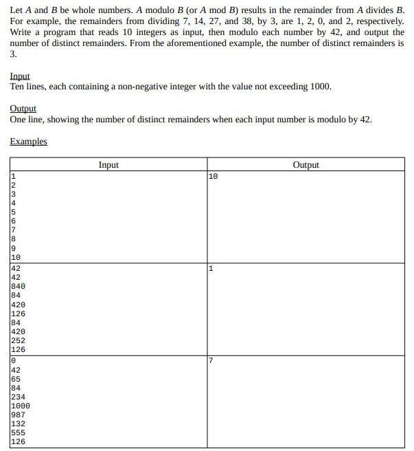 Solved Let A and B be whole numbers. A modulo B(orAmodB ) | Chegg.com