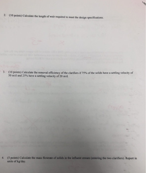 Solved Two circular clarifiers, operating in parallel, are | Chegg.com