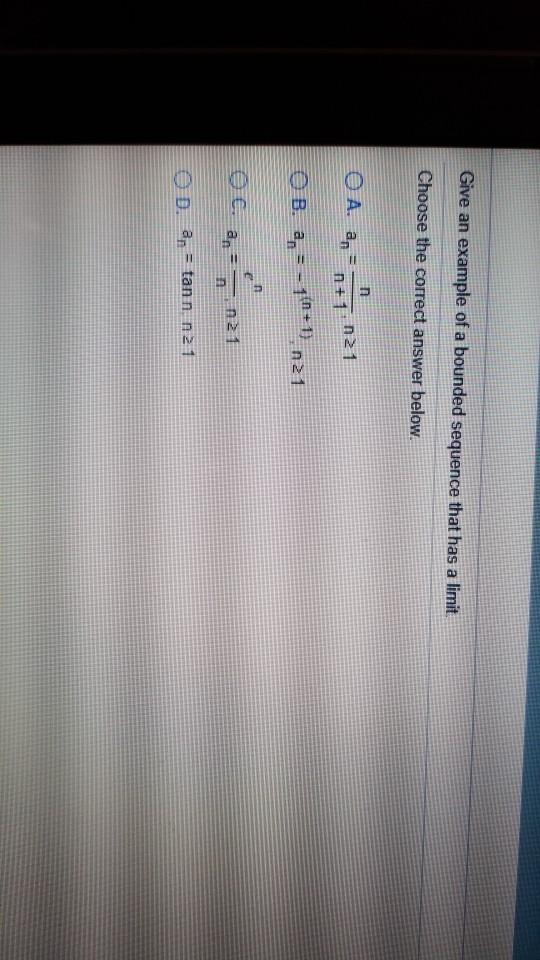 Solved Give an example of a bounded sequence that has a | Chegg.com