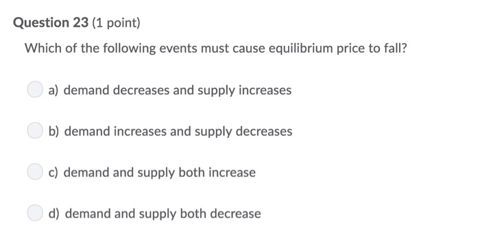 Solved Question 23 (1 point) Which of the following events | Chegg.com