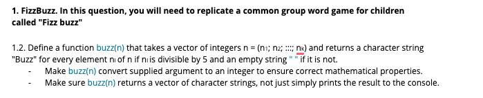 Solved 1. FizzBuzz. In this question, you will need to | Chegg.com