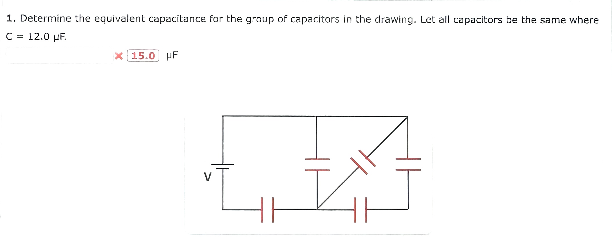 Solved 1. Determine the equivalent capacitance for the group | Chegg.com