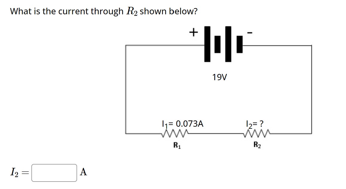 Solved What is the current through R2 shown below? | Chegg.com