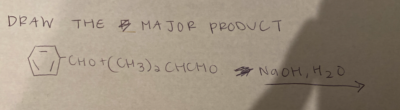 Solved DRAW THE MAJOR PRODUCT ta CHOT(CH3)2 CHCHO NaOH, H₂O | Chegg.com