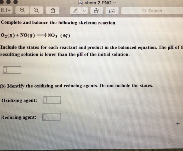 Solved Complete and balance the following skeleton reaction. | Chegg.com