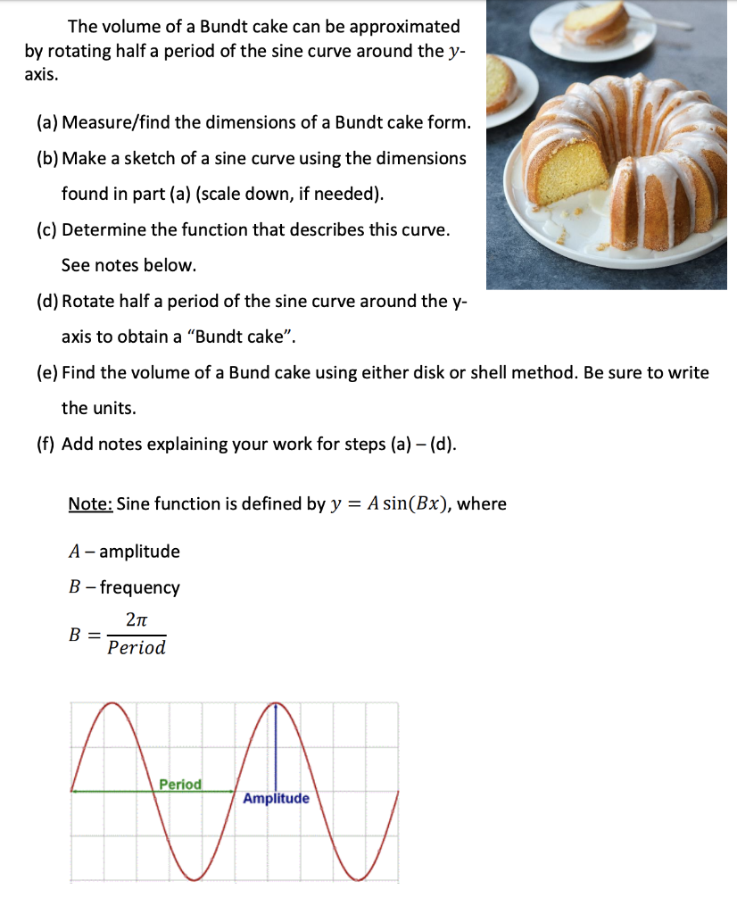 Solved The volume of a Bundt cake can be approximated by | Chegg.com