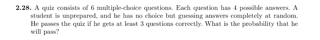 Solved A quiz consists of 6 multiple-choice questions. Each | Chegg.com