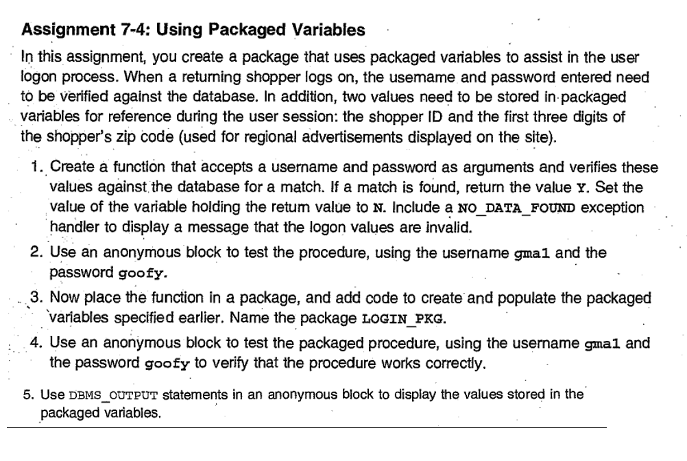 Solved Assignment 7-4: Using Packaged Variables In this | Chegg.com