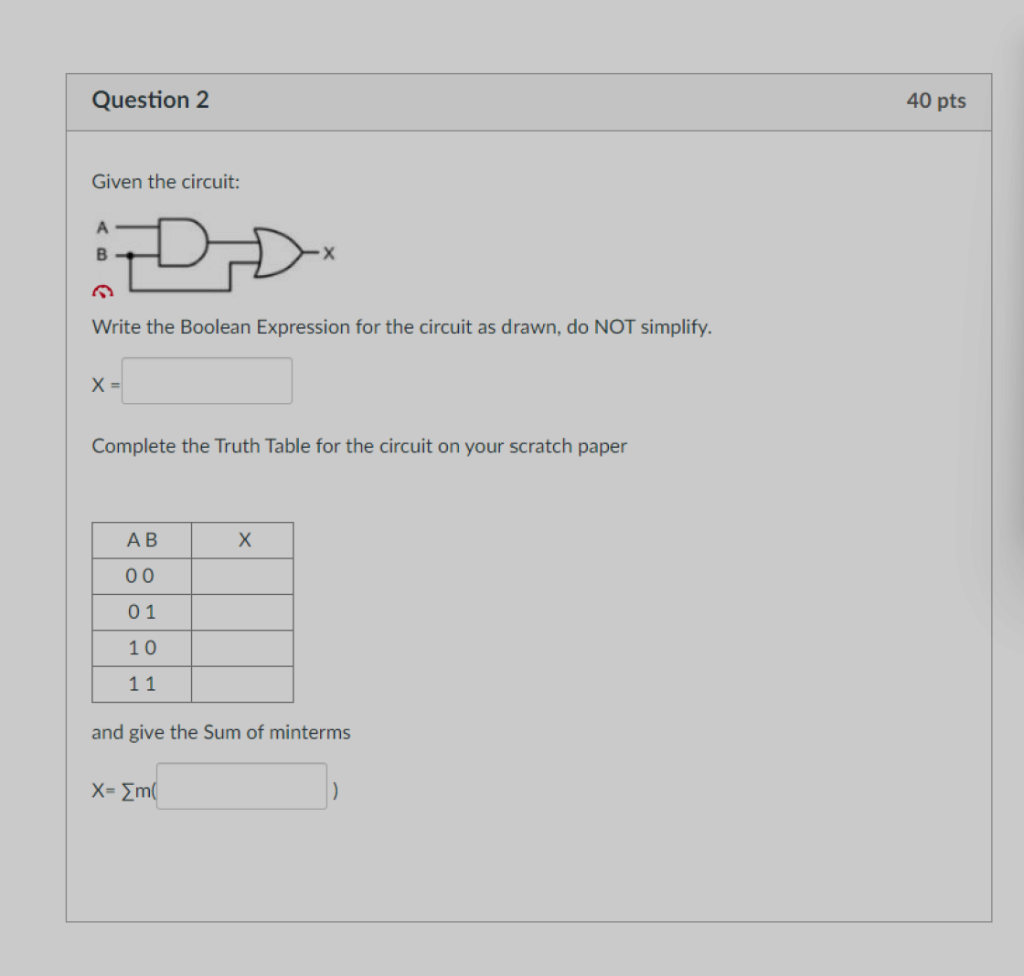 Solved Given the circuit: Write the Boolean Expression for | Chegg.com