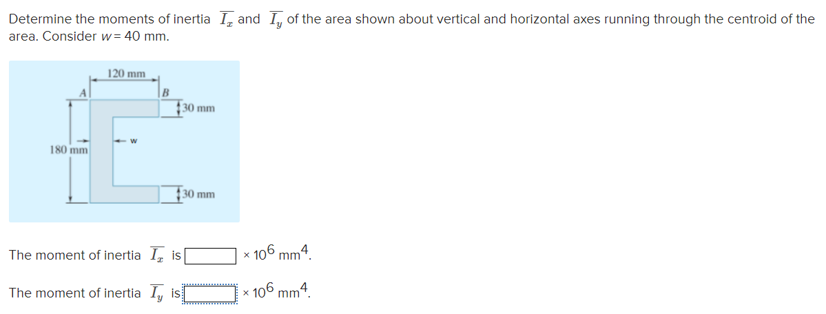 Solved Determine the moments of inertia Ix¯¯¯Ix¯ and | Chegg.com