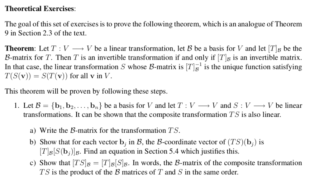 Solved Theoretical Exercises: The goal of this set of | Chegg.com