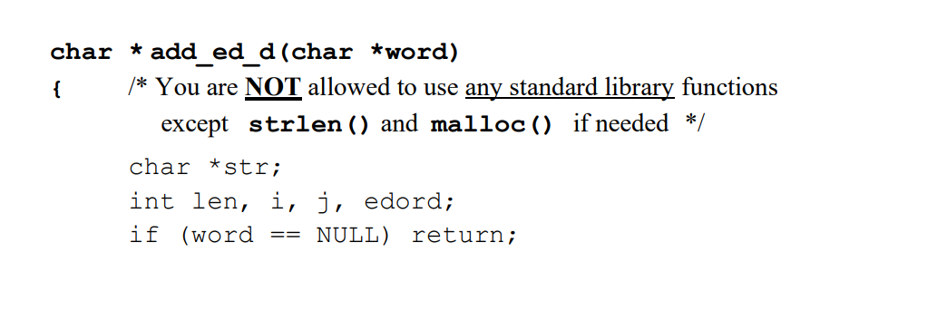 Solved 2. * (10 pt) [Strings] You are asked to write a | Chegg.com