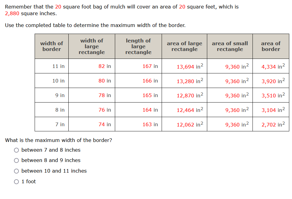 Solved Remember that the 20 square foot bag of mulch will | Chegg.com