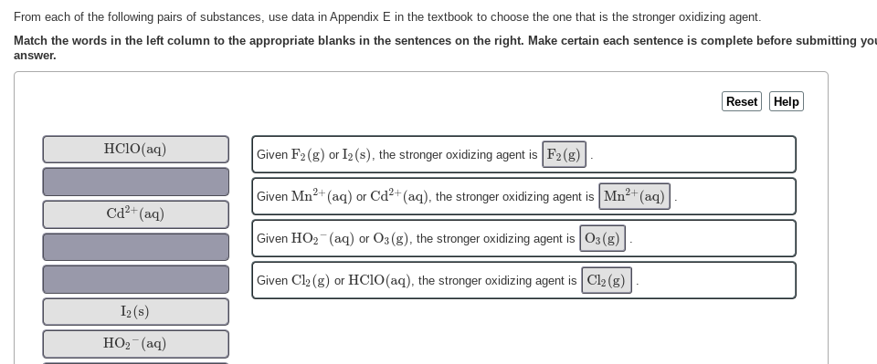 Solved From each of the following pairs of substances, use | Chegg.com