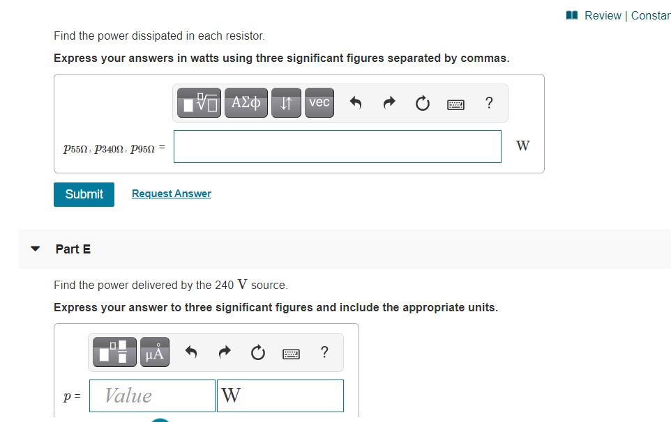 Solved n Review Constants Consider the circuit shown in | Chegg.com