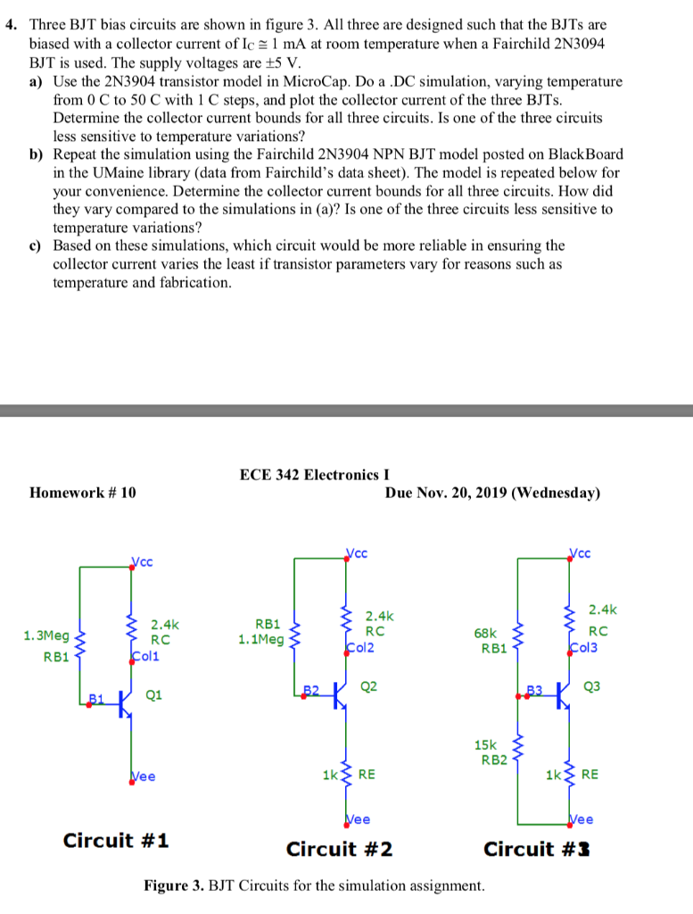 4. Three BJT bias circuits are shown in figure 3. All | Chegg.com