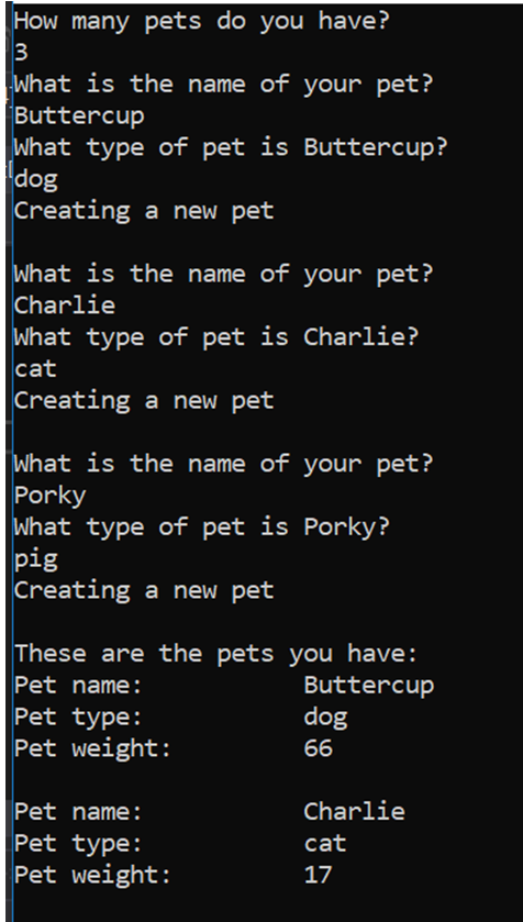 Solved C++ Programming Assignment 6 Dynamic Pets The | Chegg.com