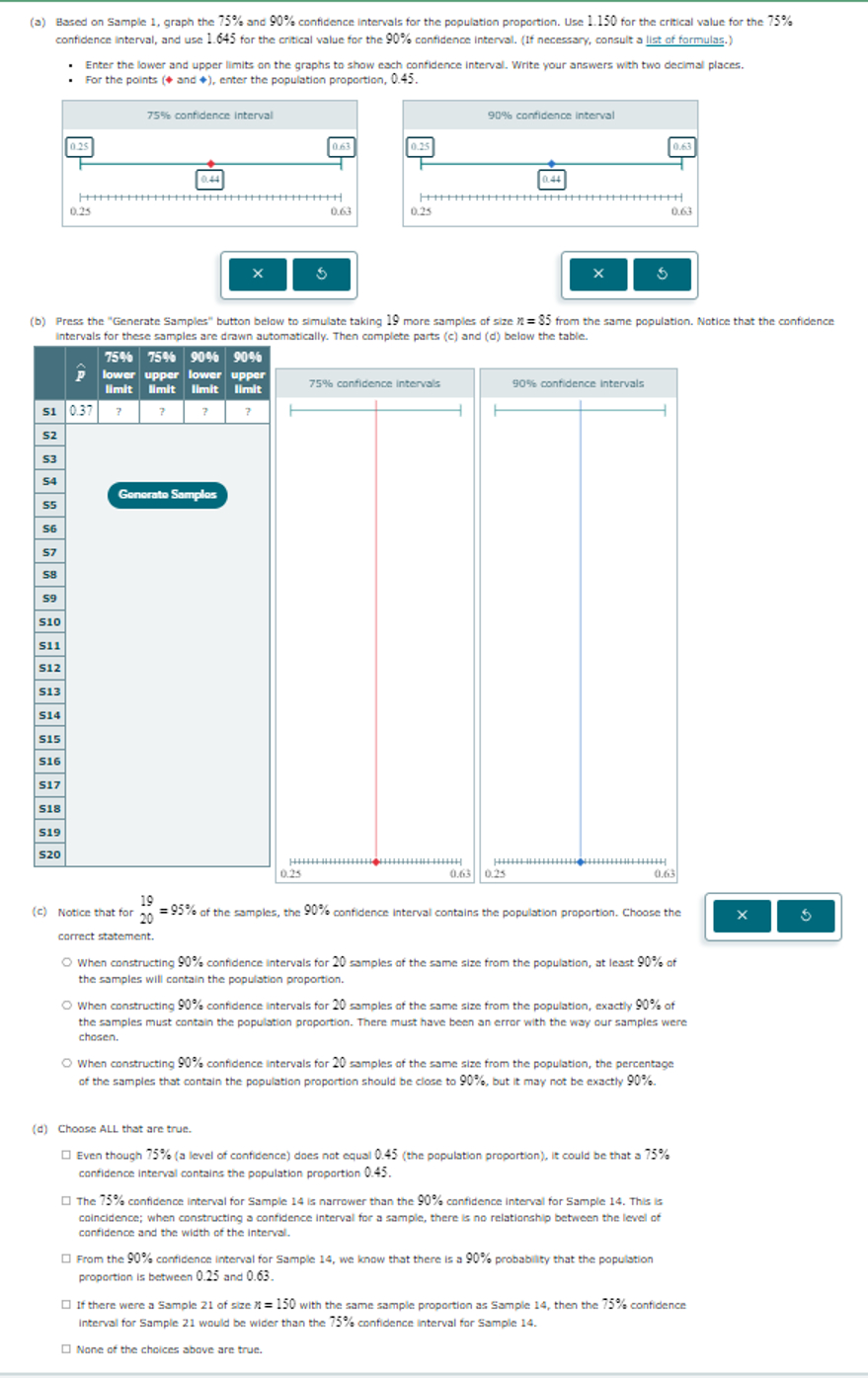 Solved (b) ﻿Press the "Generate Samples" button below to | Chegg.com