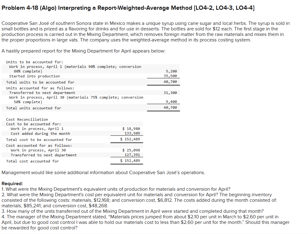 Solved Problem 4-18 (Algo) Interpreting a | Chegg.com