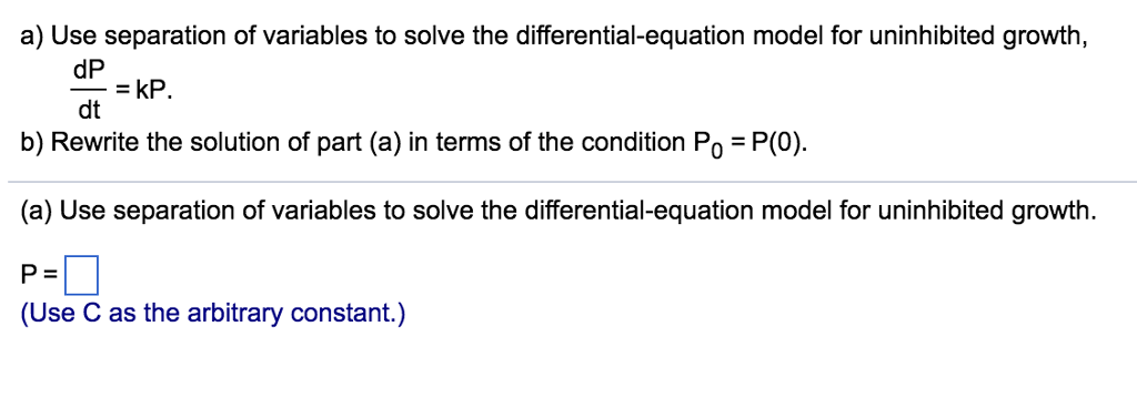 Solved A Use Separation Of Variables To Solve The