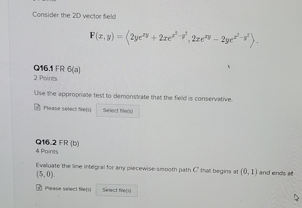 Solved Consider the 2D vector field F(x, y) = (2ye?' | Chegg.com