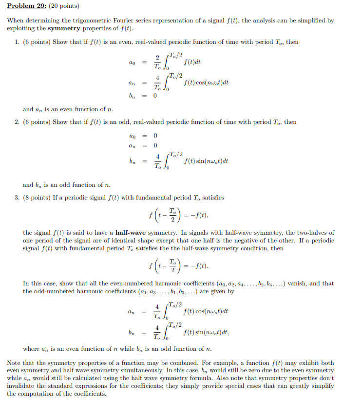 Solved Problem 29: (20 points) When determining the | Chegg.com