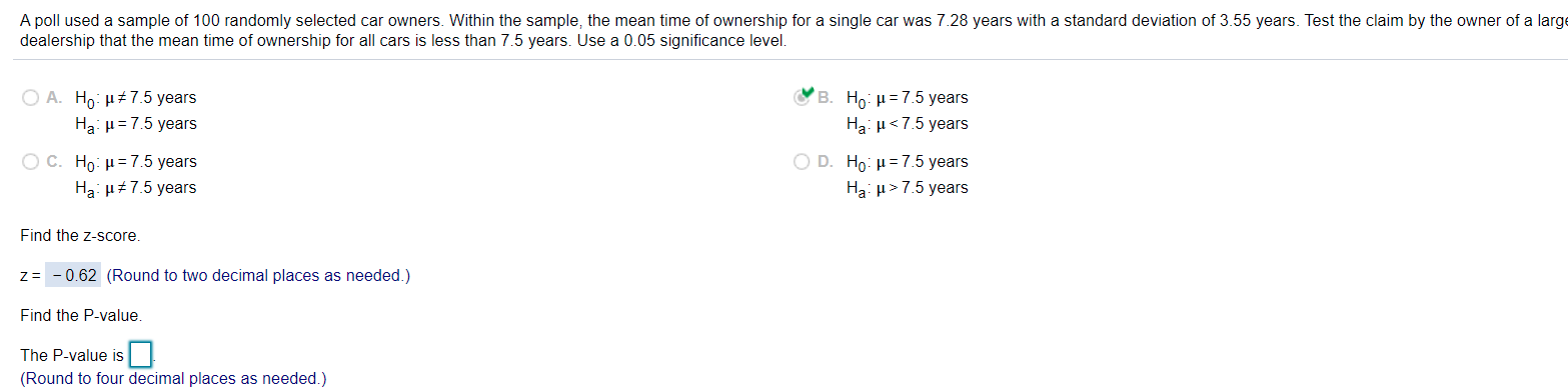 Solved A poll used a sample of 100 randomly selected car | Chegg.com