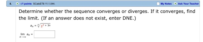 Solved 1. 2/5 points | Previous Answers SCalcET8 11.1.011 My | Chegg.com