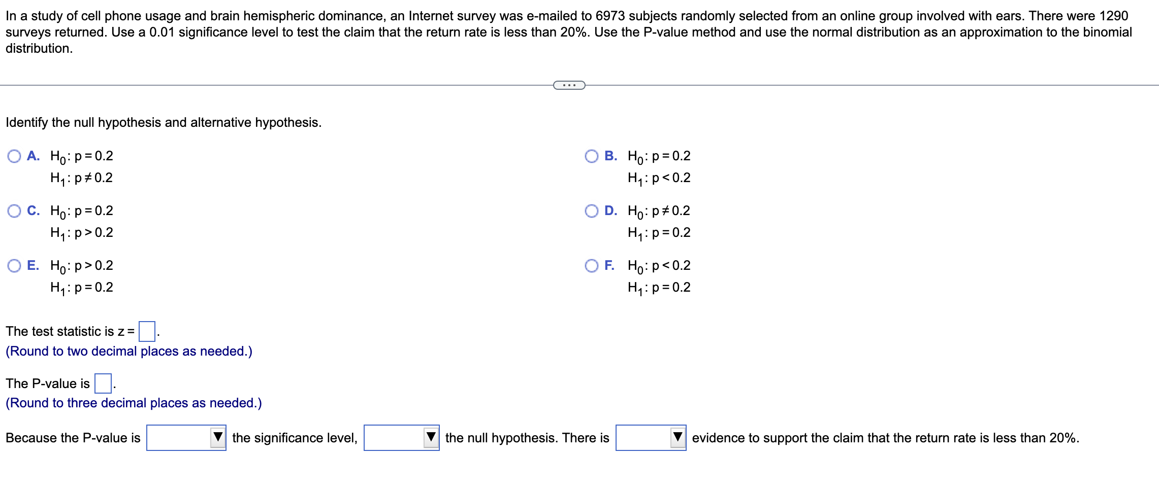 Solved distribution. Identify the null hypothesis and | Chegg.com