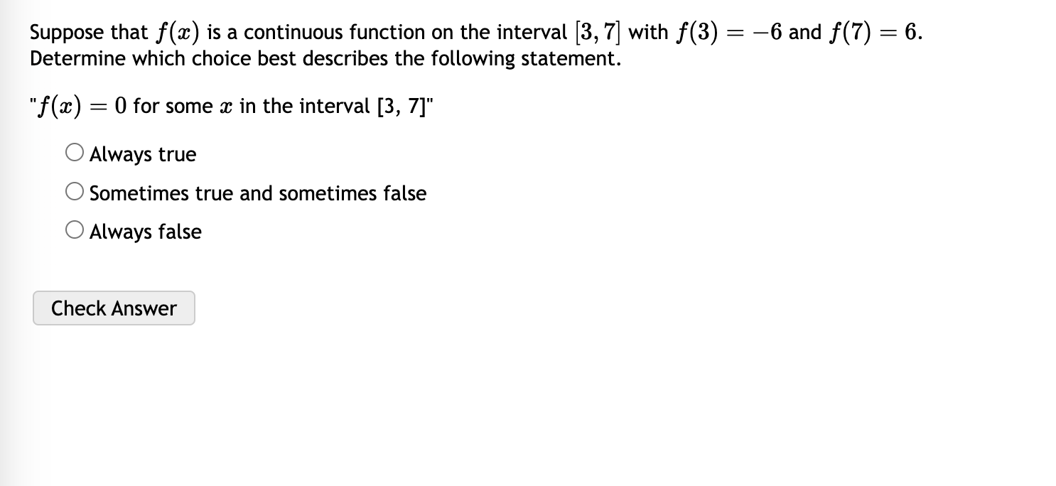 Solved Suppose that f(x) is a continuous function on the | Chegg.com