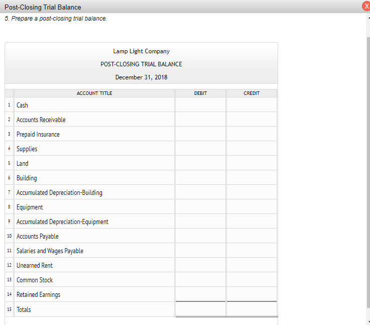 Solved Instructions Lamp Light Company maintains and repairs | Chegg.com
