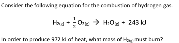 Solved Consider the following equation for the combustion of | Chegg.com
