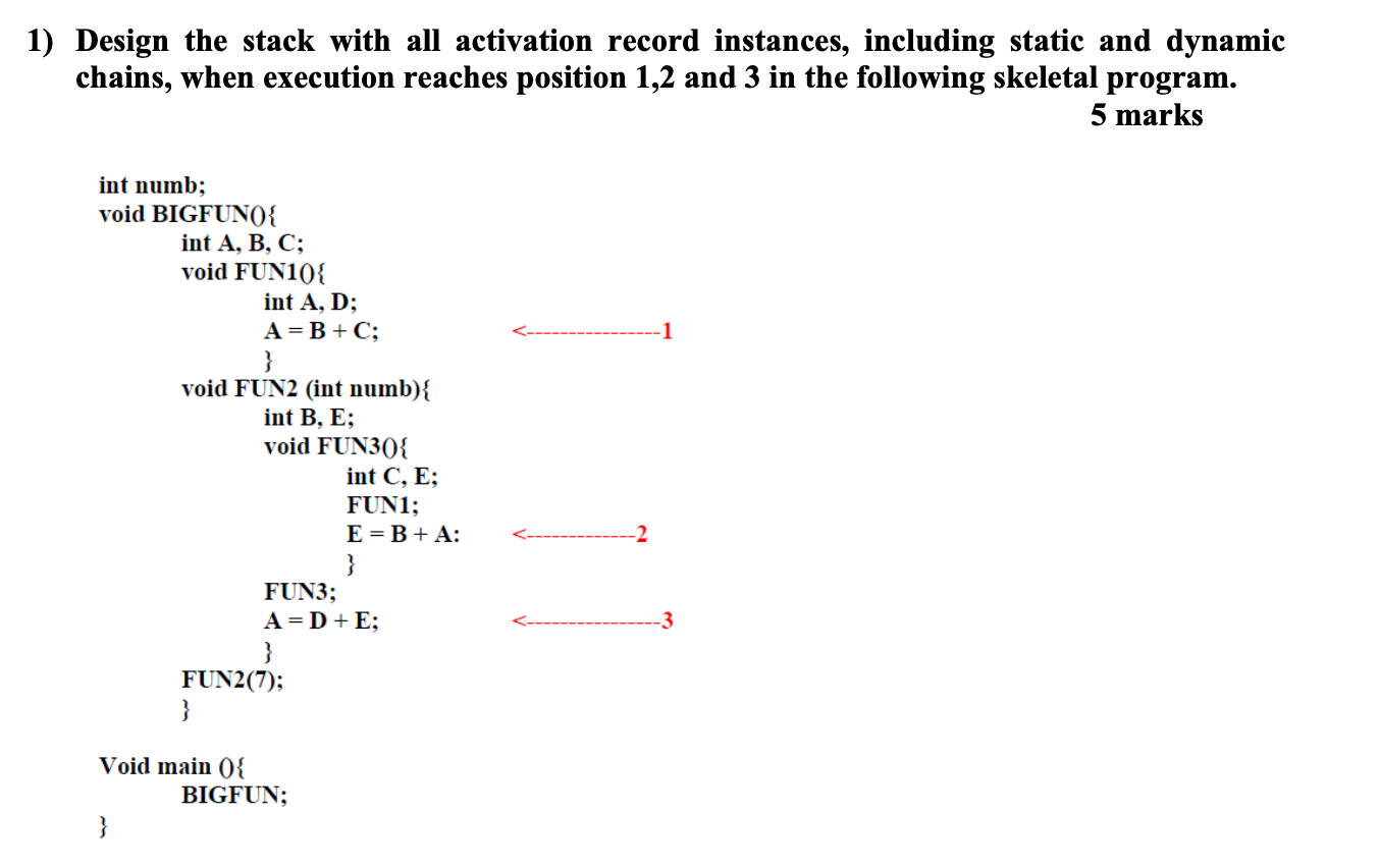 Solved Draw the activation record instances with return and | Chegg.com
