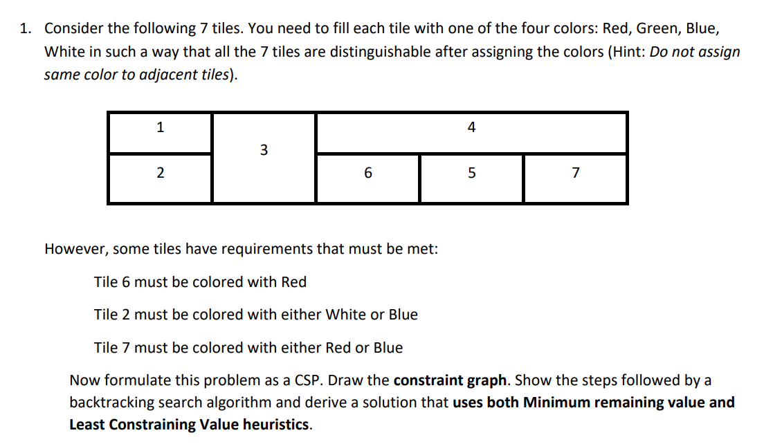 Consider the following 7 tiles. You need to fill each | Chegg.com