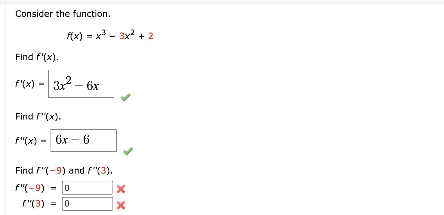 Solved Consider the function. f(x) = x3 – 3x2 + 2 Find | Chegg.com Solved Consider the function. f(x) = x3 – 3x2 + 2 Find | Chegg.com