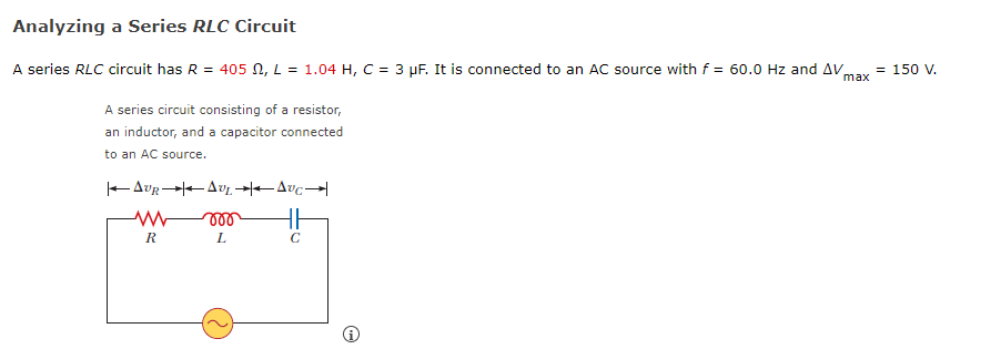 Solved Analyzing a Series RLC Circuit A series RLC circuit | Chegg.com