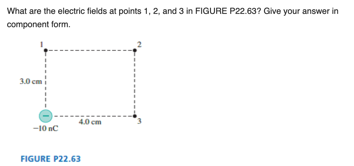 Solved What are the electric fields at points 1, 2, and 3 in | Chegg.com