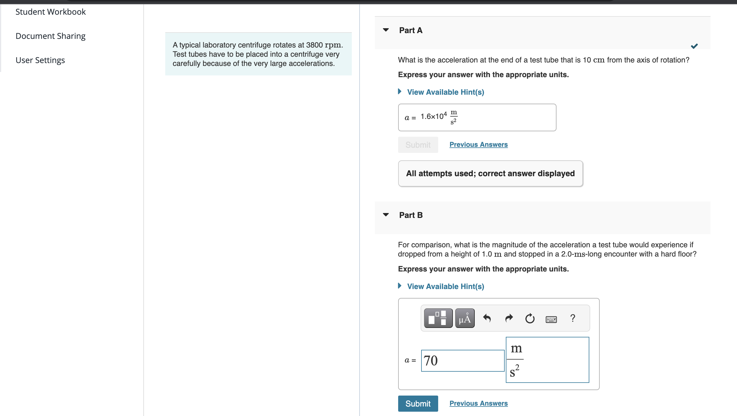 Solved Student Workbook Document Sharing User Settings A | Chegg.com