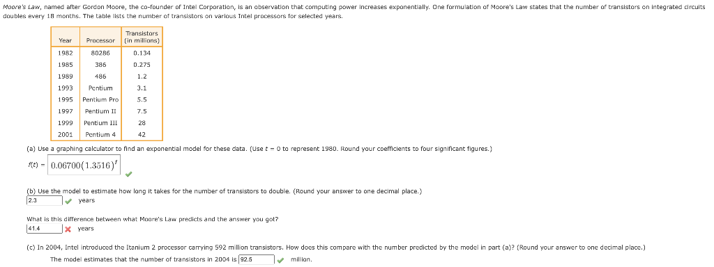 Solved Use a graphing calculator with exponential regression | Chegg.com