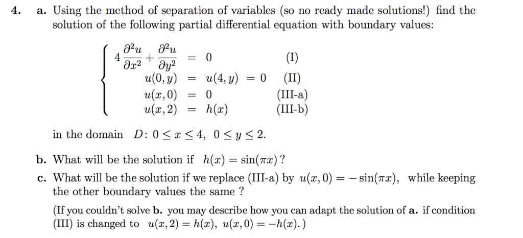 Separation Of Variables Method Partial Differential Equations Partial Differential Equations